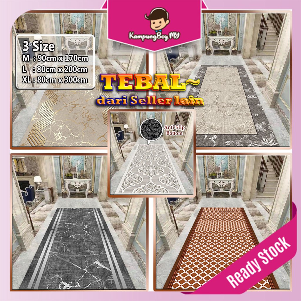 🇲🇾 Karpet Runner (M/L/XL) Karpet Velvet 5D | Karpet Dapur Panjang ...