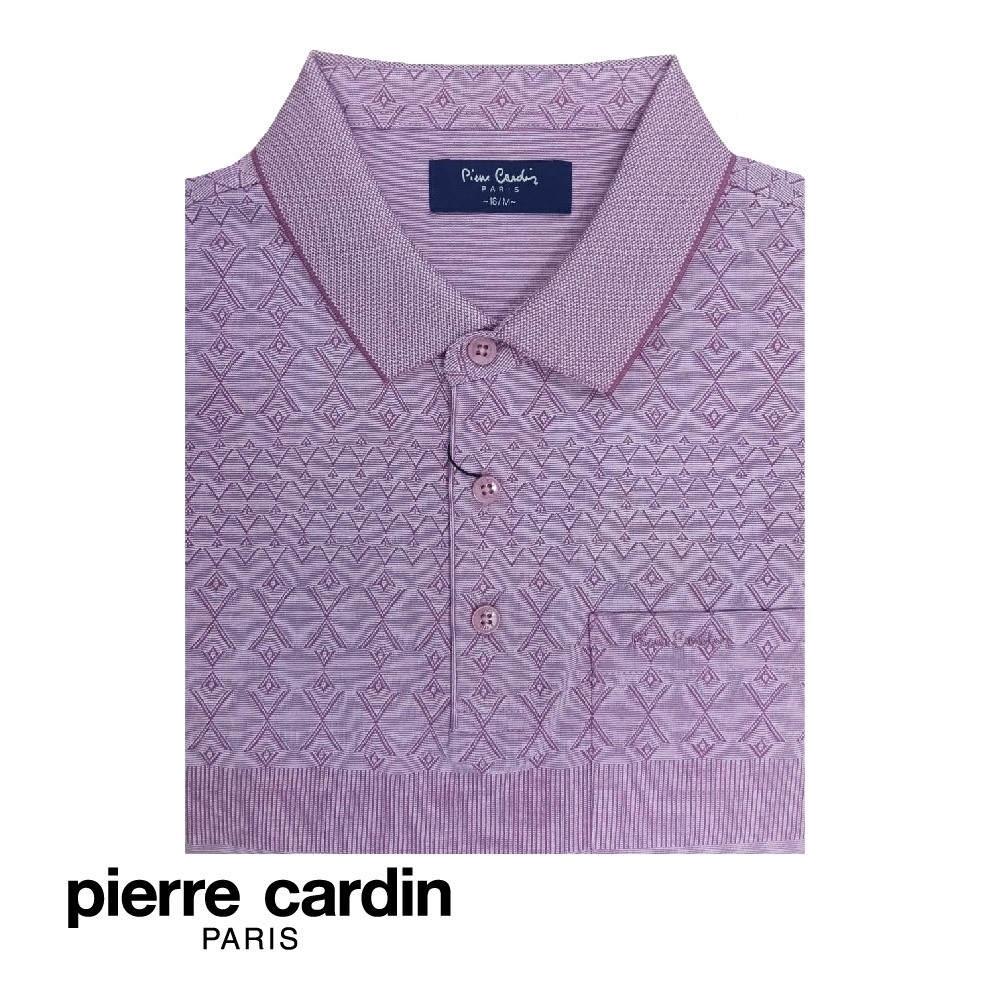 Pierre Cardin Mens Short Sleeve Jacquard Polo Tee With Pocket (Modern ...
