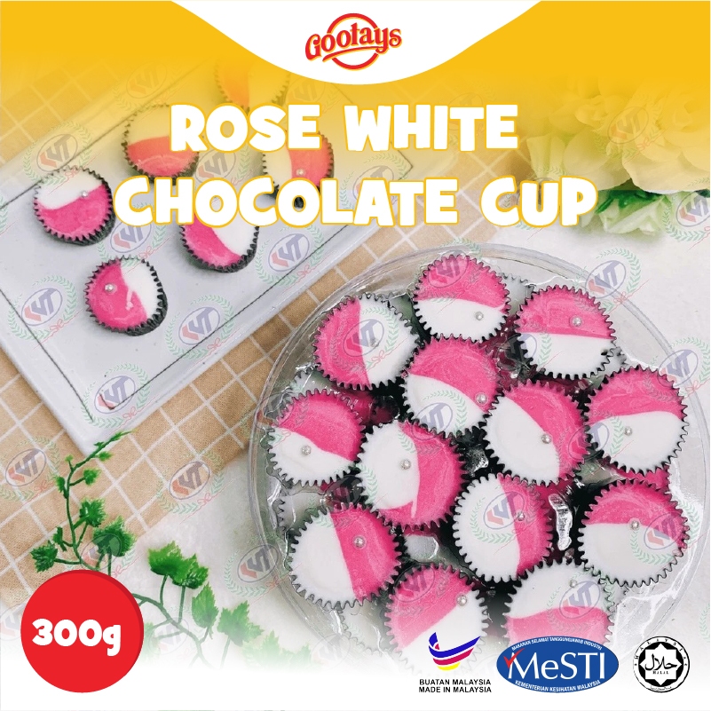 [Premium Cookies] Rose White Chocolate Cup Halal Bisku Cookies Kuih ...