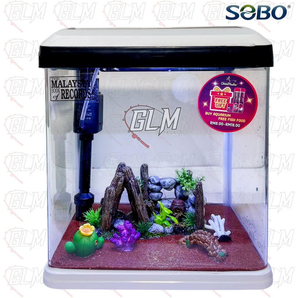 SOBO FISH AQUARIUM T-290F / T-820F FISH TANK (PUMP, FILTER, LED LIGHT ...