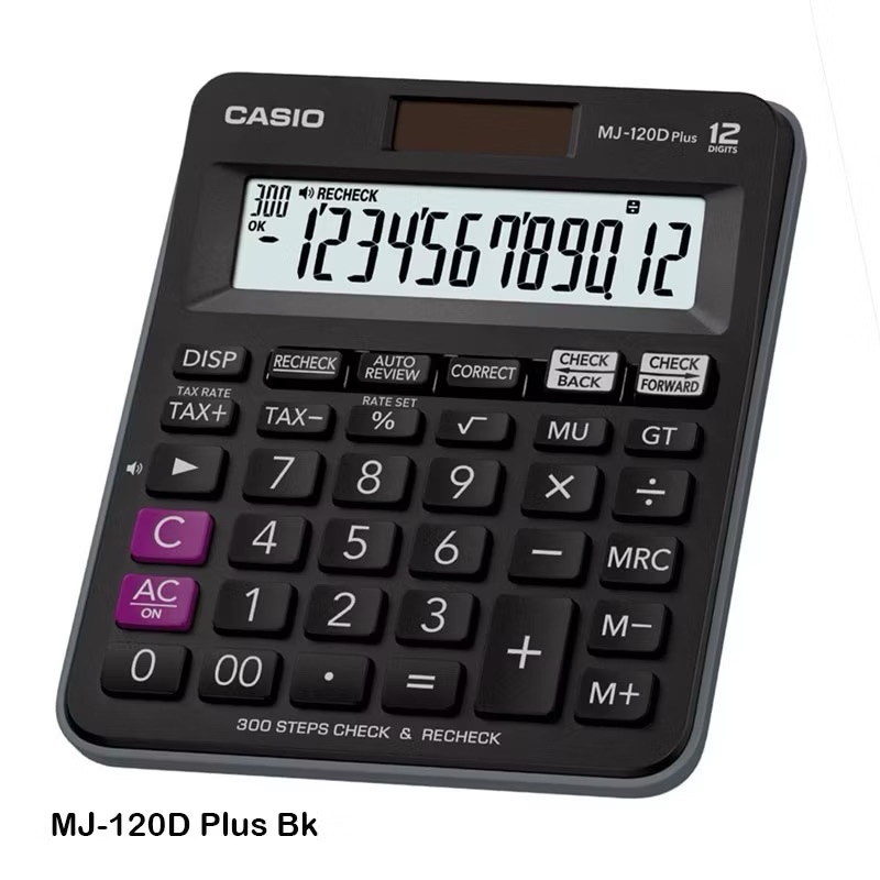 Casio MJ-120D PLUS Mini Desktop Type Check Calculator 300 Steps Check ...