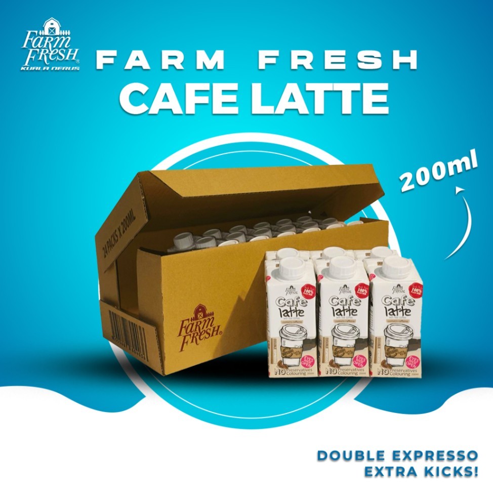 Farm Fresh Milk UHT Cafe Latte 200ml x 24 Packs | Shopee Malaysia