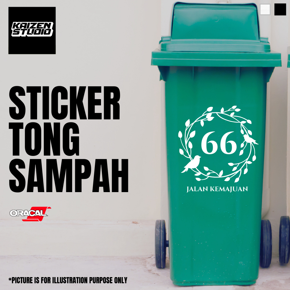 KAIZEN STUDIO Custom Sticker Tong Sampah Nombor Rumah Garbage Can ...