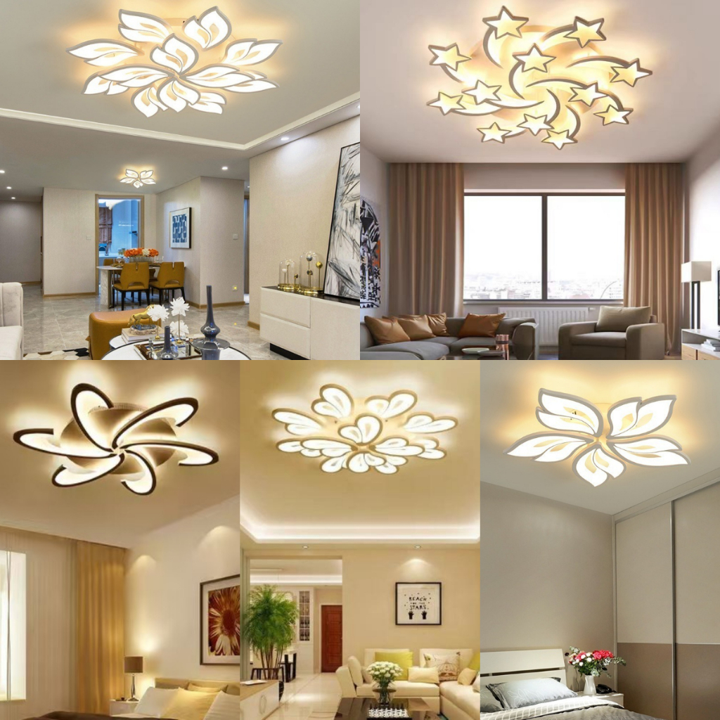 Modern minimalist atmospheric LED three color ceiling light, living ...