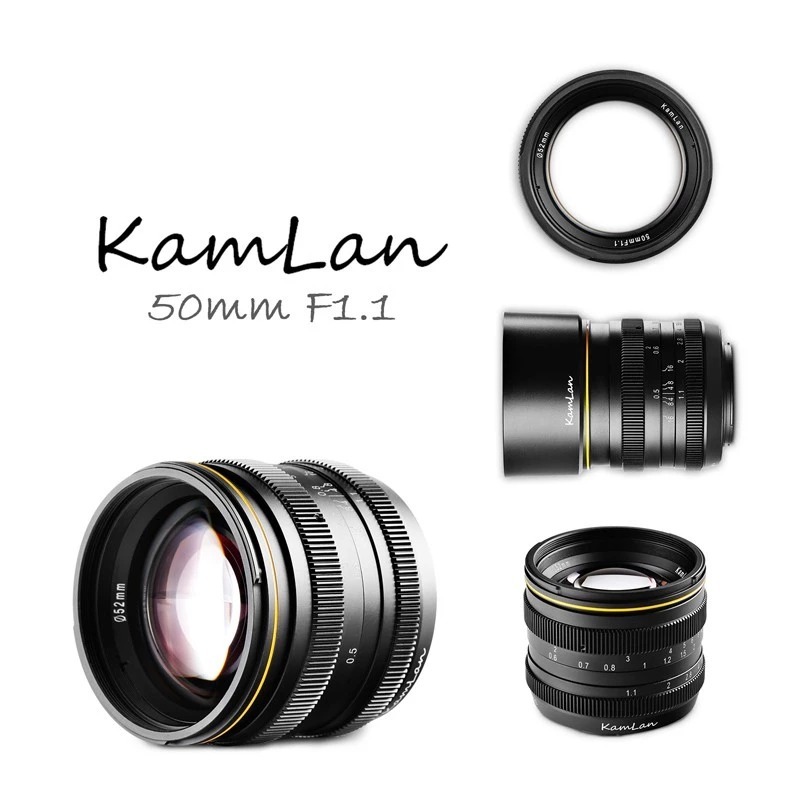 KamLan 50mm F1.1 Lekapan Besar Apertur Fokus Lensa Mikro Tunggal M43 ...