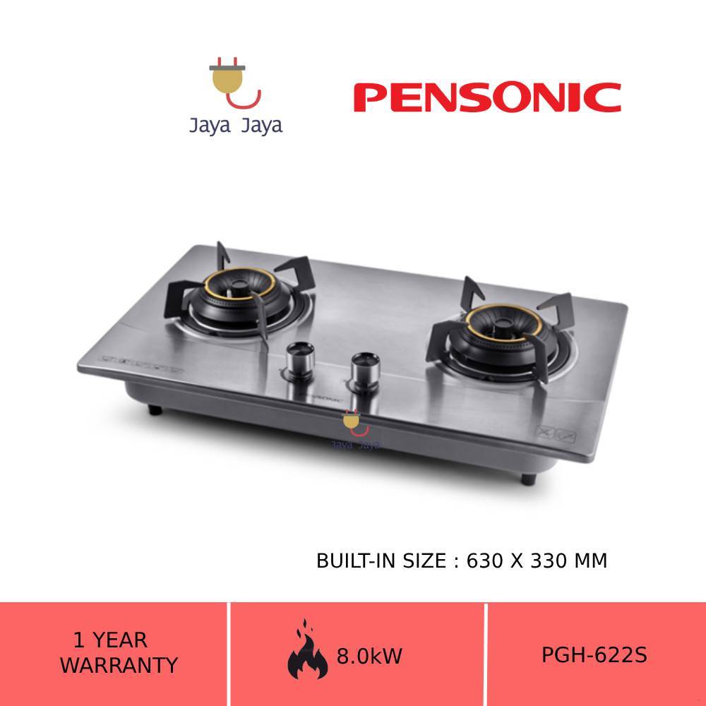 Pensonic Stainless Steel 2 Burner Built-In Hob 8.0kW Gas Cooker PGH ...