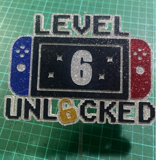 Level unlocked cardstock caketopper (1top, 1side) | Shopee Malaysia