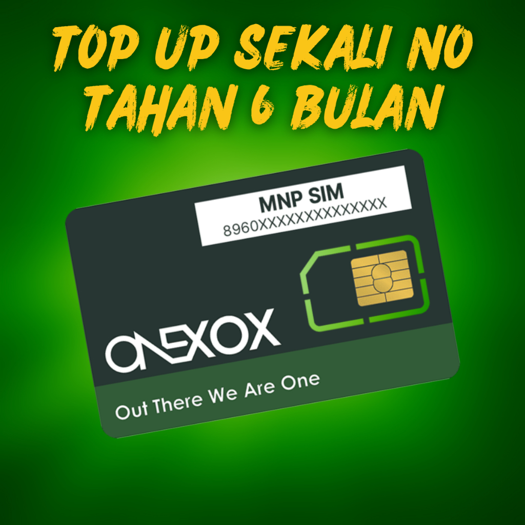 Simkad ONEXOX Prepaid Top Up Sekali Tidak Expired 6 Bulan Micro Nano 4G 5G Coverage Boleh Kekal ...