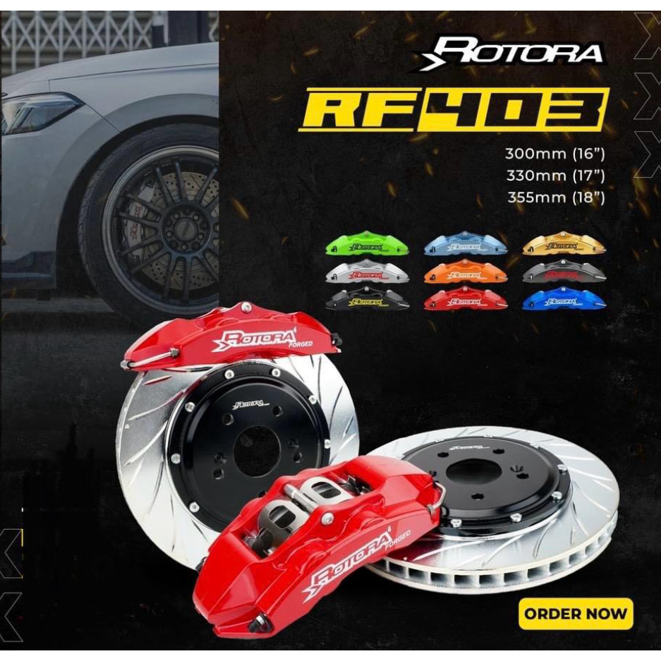 Rotora Big Brake Kit 4pot RF403 Thinner Ver Rim 16inch Above Honda Toyota Mitsubishi BMW ...