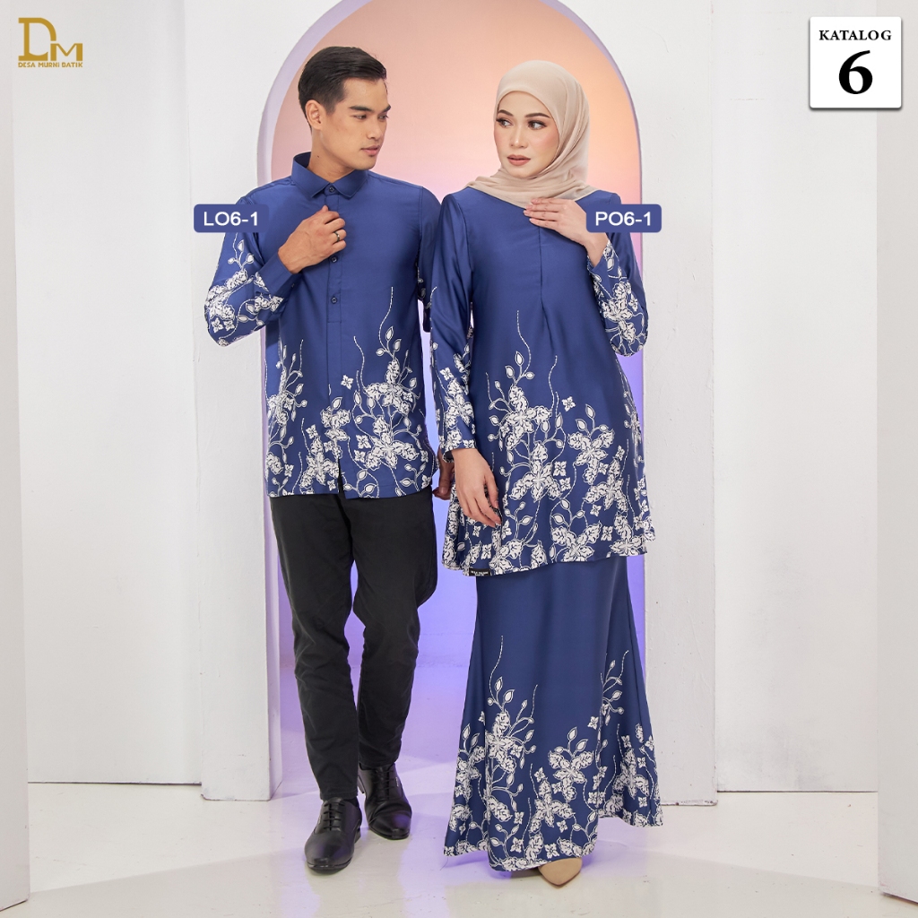 Desa Murni Batik - Baju Sedondon Kurung Batik Alana & Kemeja Batik DM 8.0 (Satin Valentino ...