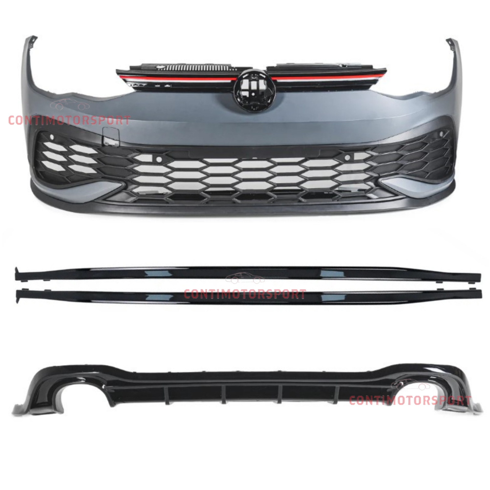 VW Golf MK8 Clubsport GTI Set Front Rear Bumper Skirt Grill BODYKIT Tsi ...