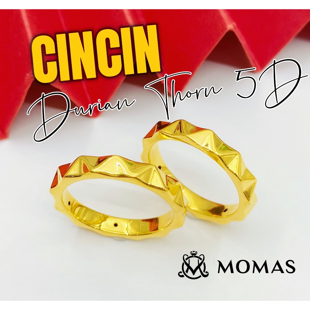 Cincin Durian Thorn 5D Emas 916 Tulen Cincin Emas 916 Original Cincin ...