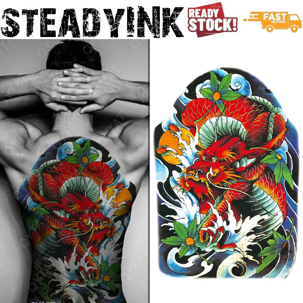 [SteadyINK] Full Back Chest Tattoo Sticker Waterproof – Japanese Style ...
