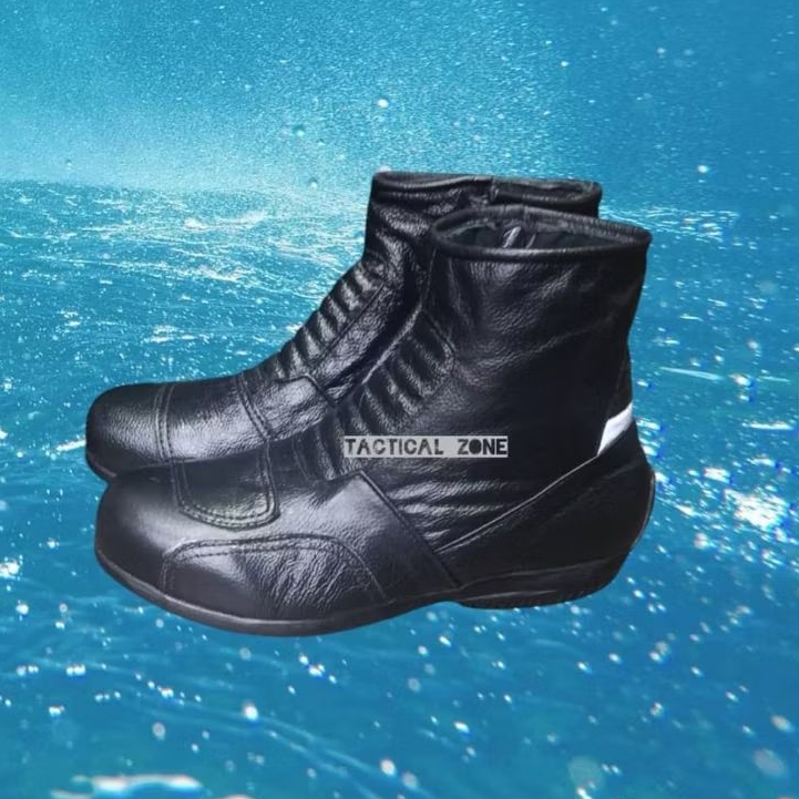 kasut kulit kasut moto kasut operasi Leather boot | Shopee Malaysia