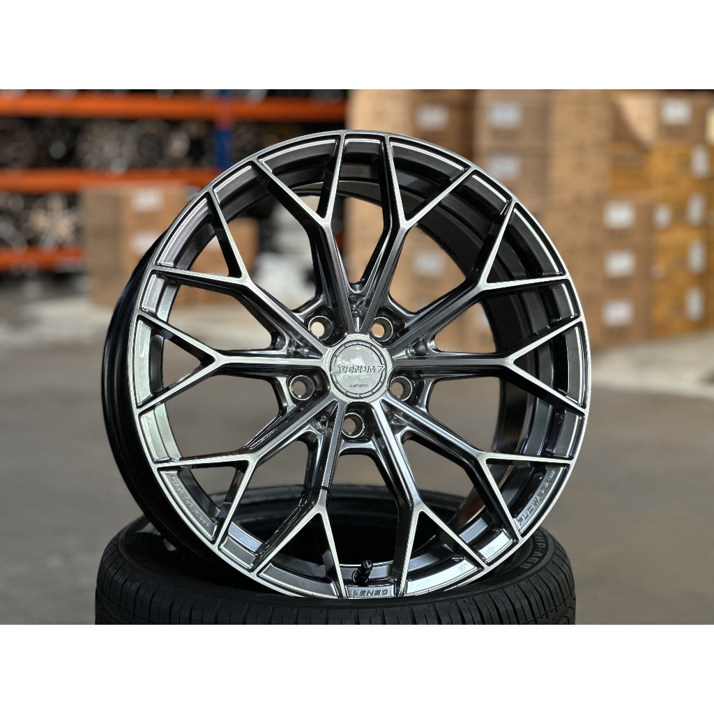 NEW 18X8.5J Lenso Venom VNA Rim (set of 4) Hyper Black 5X114.3 Civic ...