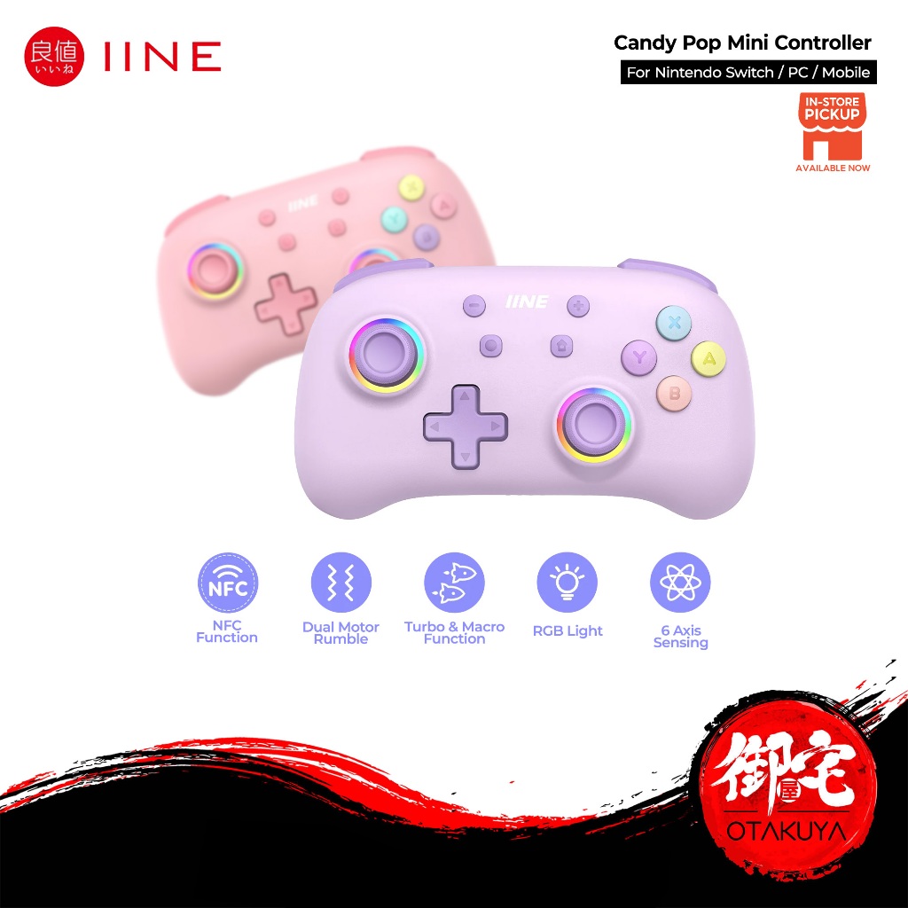 IINE Candy Pop Pro Mini Wireless Controller with NFC for Nintendo ...