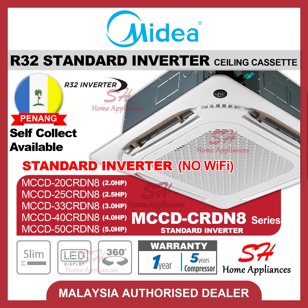 MIDEA R32 STANDARD / PREMIUM Inverter Ceiling Cassette Air-Conditioner ...