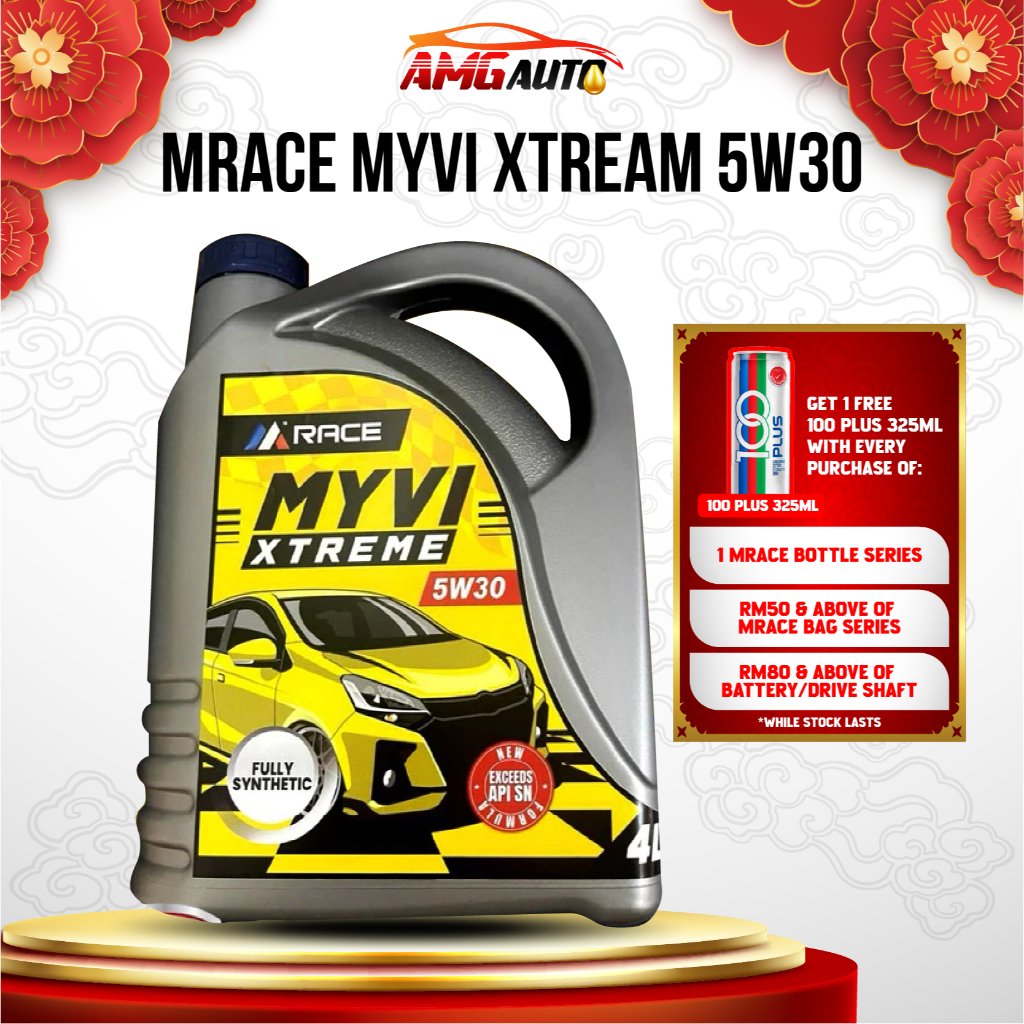 M RACE(jenama Mrace)MYVI XTREAM 5w30 (4L) (FREE FILTER)fully synthetic ...