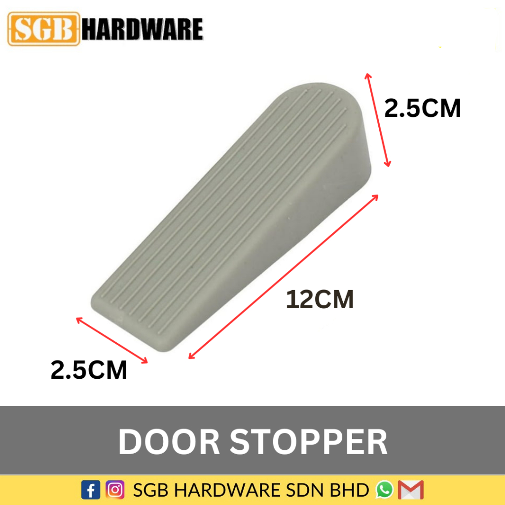Grey Plastic Door Wedge Stopper | Plastic Door Wedge | Plastic Tahan Pintu Bilik | Doorstoppers ...
