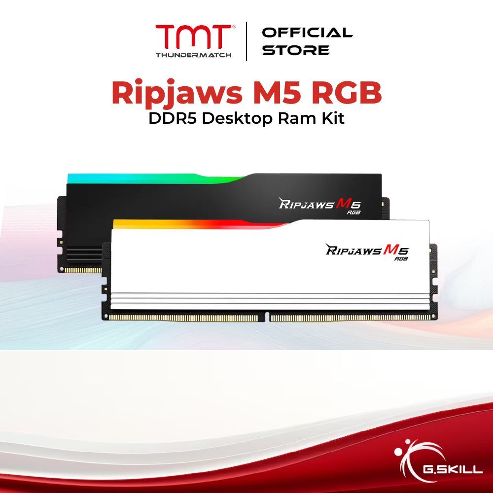 G.Skill Ripjaws M5 RGB DDR5 Desktop RAM Kit (16GBx2) 5200MT/s 6000MT/s (Black/White) | Shopee ...