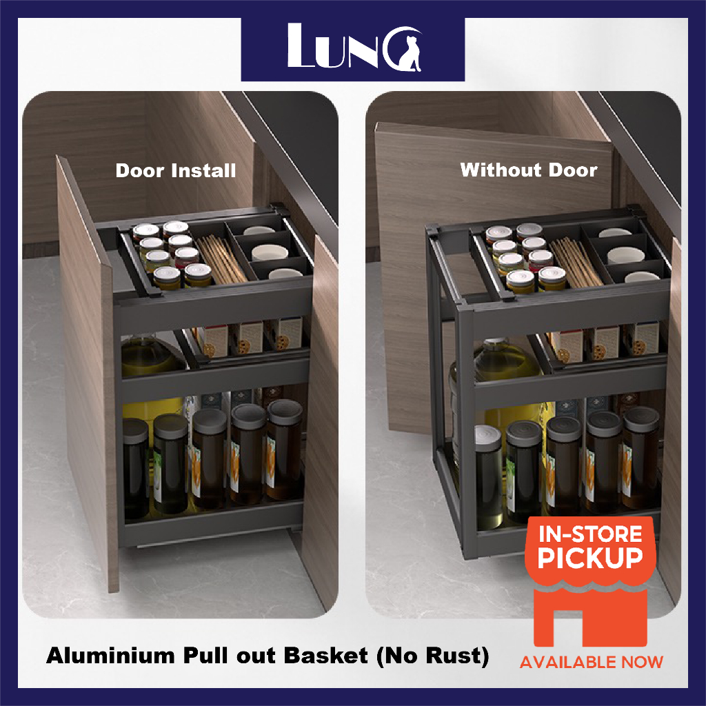 Aluminium kitchen cabinet pull out basket drawer soft close pull out ...