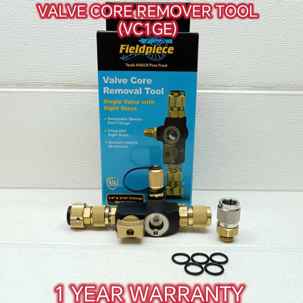 (VCG1E) VALVE CORE REMOVER WITH SIGHT GLASS 1/4" 5/16" PORT AIRCOND ...