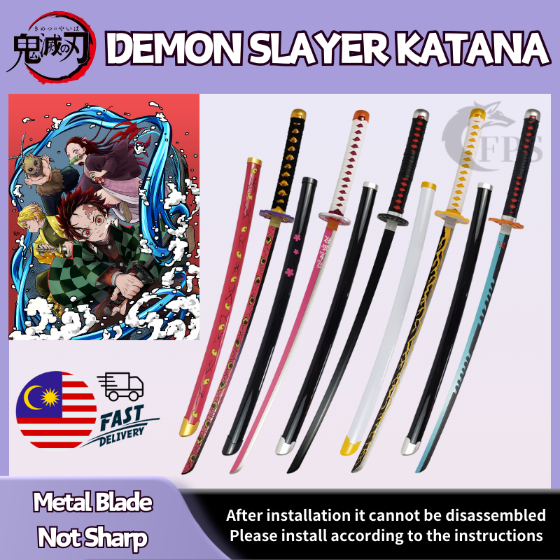 COD Ready Stock Wooden Japan Anime Cosplay 104cm Demon Slayer Katana ...