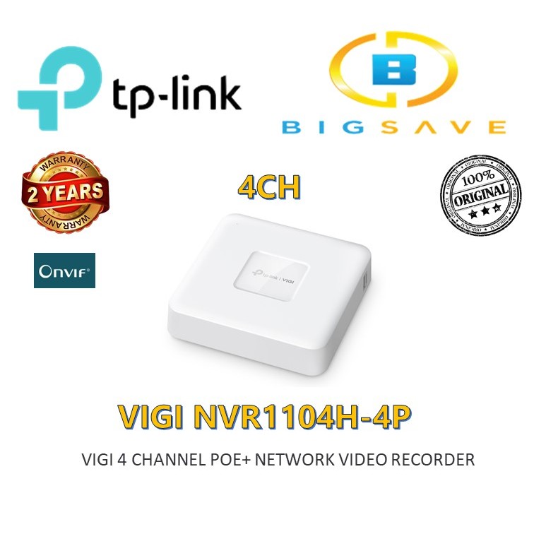 TP-LINK 4CH / 4 CHANNEL VIGI NVR1104H-4P POE+ NETWORK VIDEO RECORDER | Shopee Malaysia