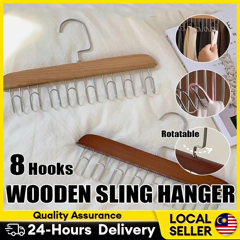 Malaysia Spot Hight Quality 8 Hooks Hanger Rotation Anti Slip 360 ...