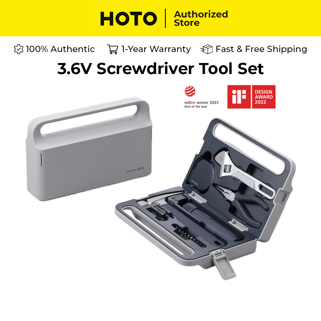 HOTO Screwdriver Tool Set For DIY Projects (3.6V/5 Pcs) Rechargeable ...