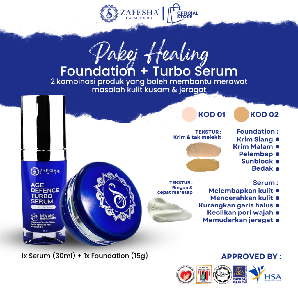 Set Jeragat Zafesha : Foundation + Turbo Serum | Shopee Malaysia