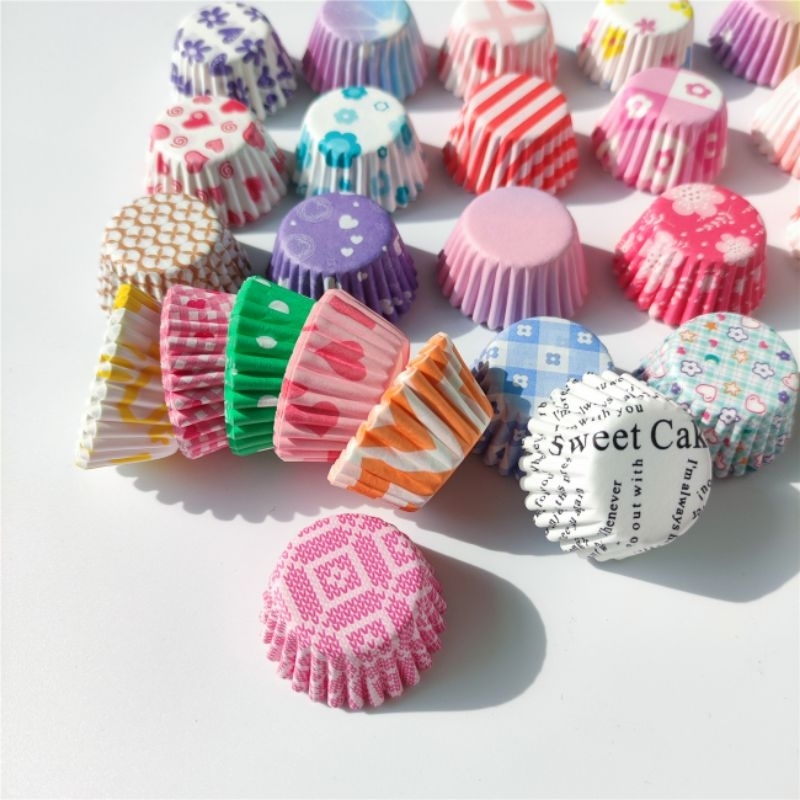 Colourful Mini Paper Cup Cookies Cupcake Paper 100pcs± 迷你蛋糕纸杯 中号巧克力 ...
