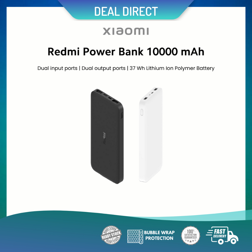 Xiaomi 10000mAh Redmi Power Bank | 10W Fast Charging | Shopee Malaysia