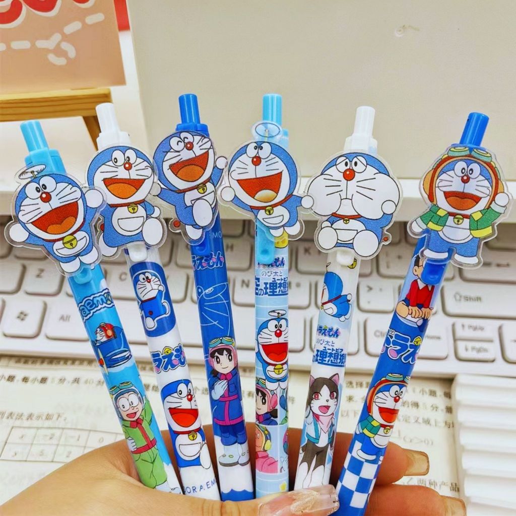 Doraemon Cute Gel Ballpoint Pen BLACK Ink 0.5mm nib cute press sign pen ...