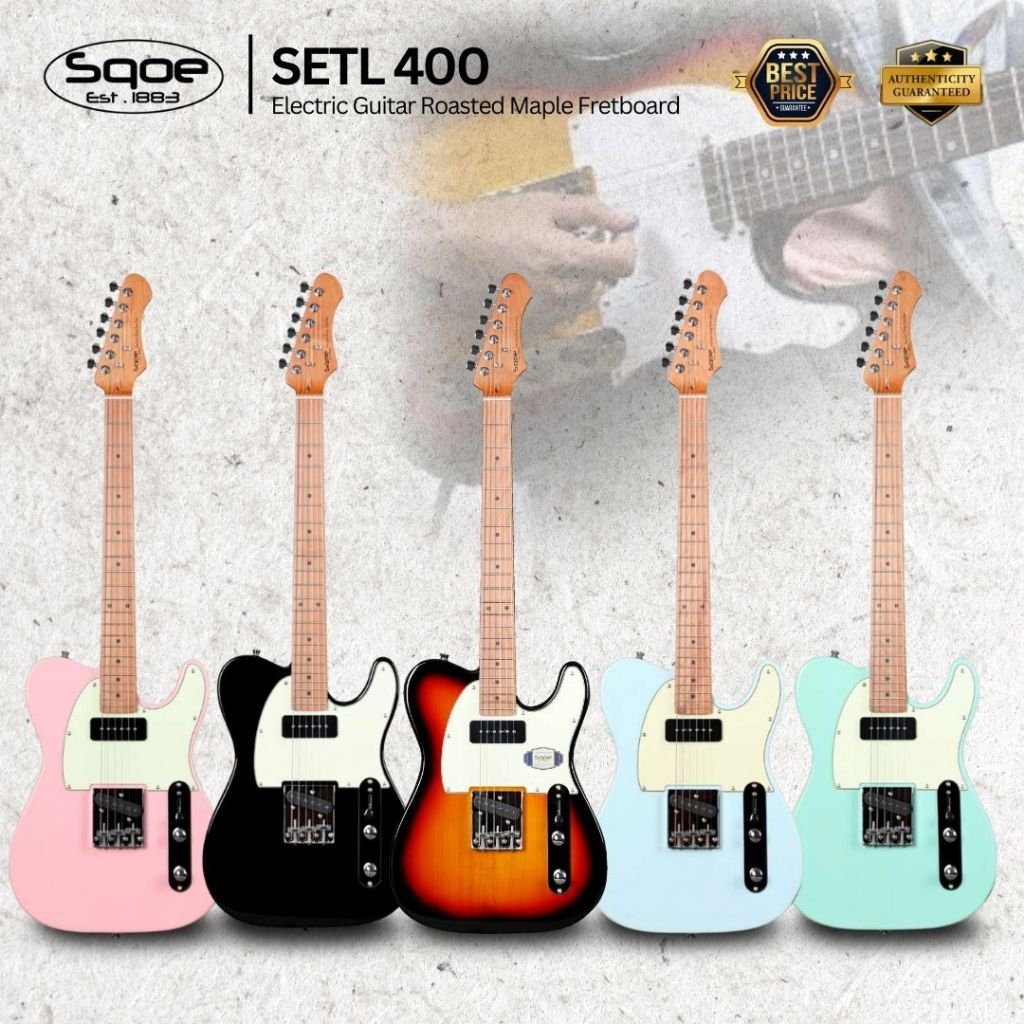 SQOE SETL400 Telecaster Body SS Electric Guitar Roasted Maple Fretboard ...