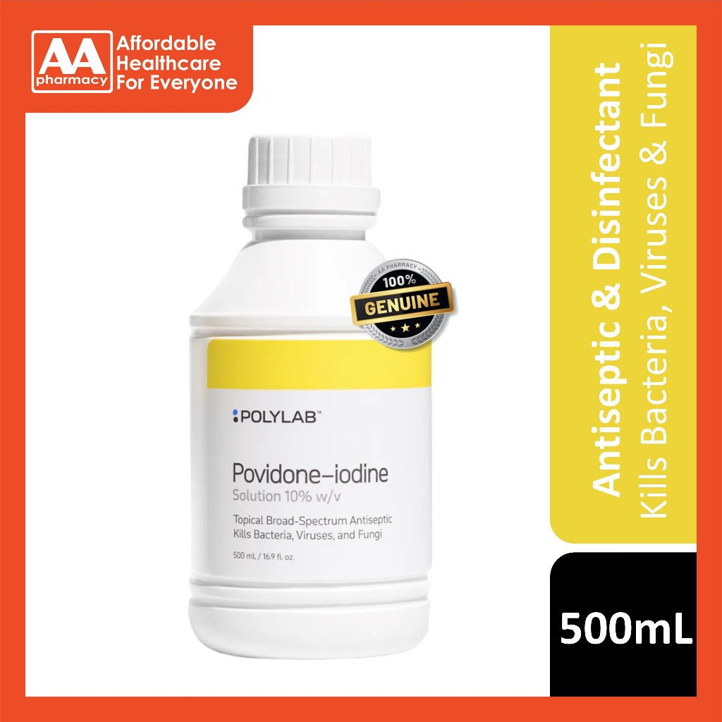 PolyLab Povidone-Iodine 10% w/v Solution 500mL | Shopee Malaysia