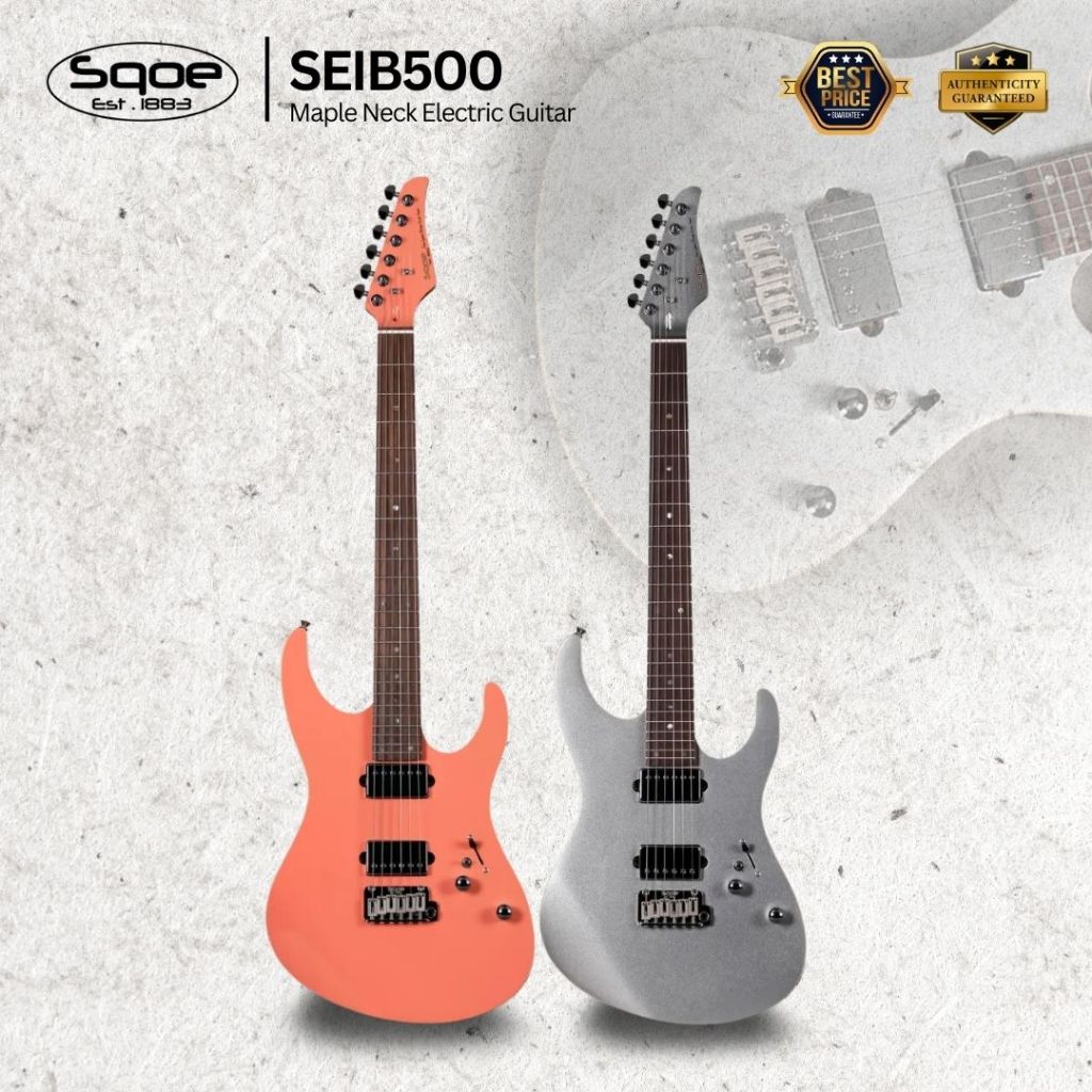 SQOE SEIB500 HH Roasted Maple Neck Electric Guitar with Tremolo ...