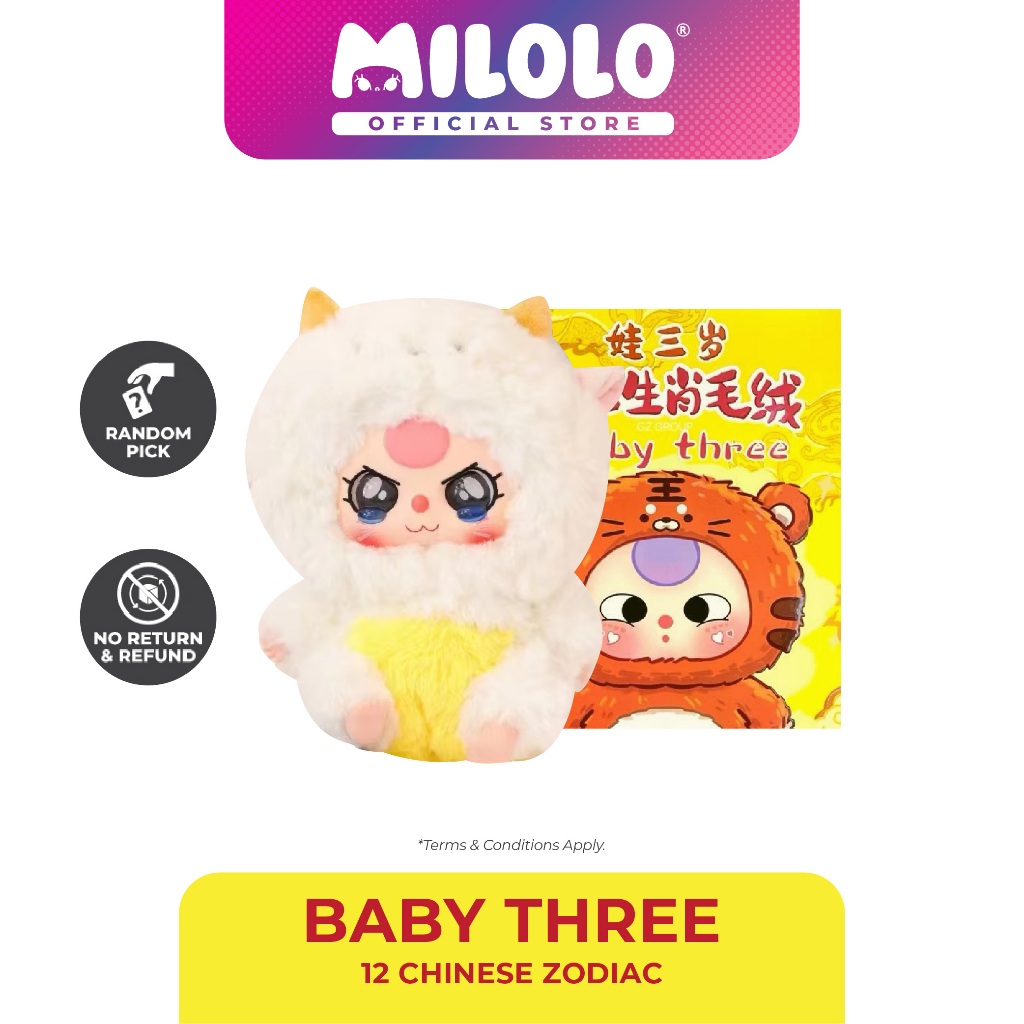 [MILOLO] BABY THREE 12 Chinese Zodiac Plush Blind Box - Original ...