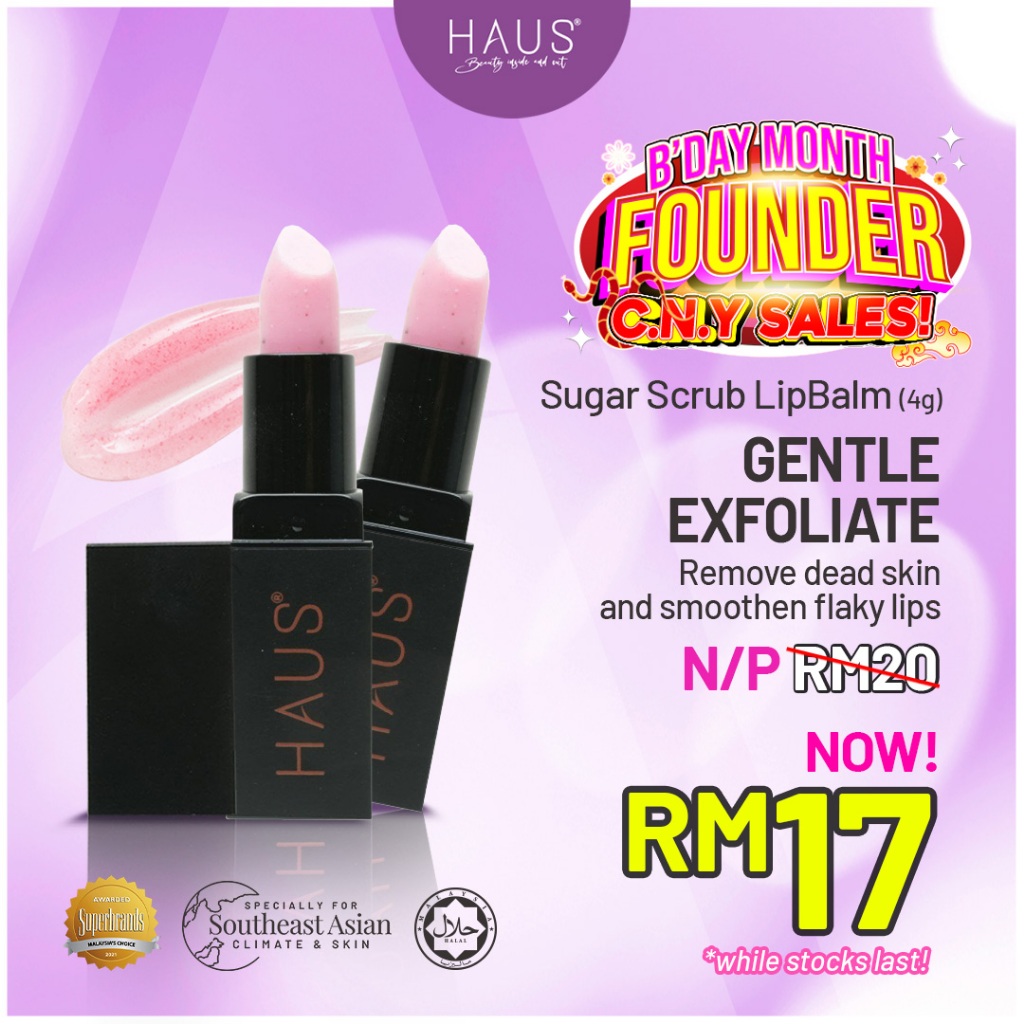 (HAUS) FOUNDER B'DAY MONTH - Sugar Scrub Lip Balm | Shopee Malaysia