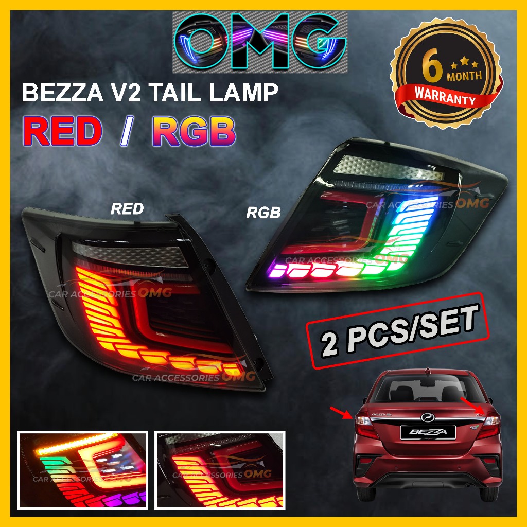 Perodua Bezza 2016 Onwards Red / RGB Dragon Scale Tail Lamp Tail Light ...
