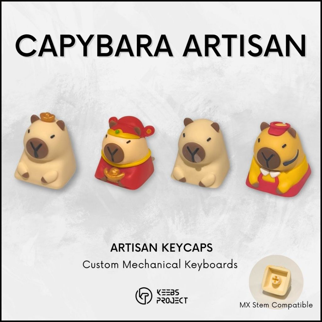 [READY STOCK] Cute Capybara Artisan Keycaps for Mechanical Keyboard ...