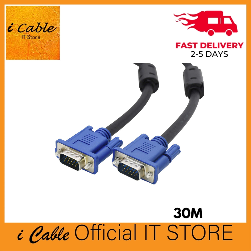 (Ready Stock) i Cable VGA (Male) to VGA (Male) 3+6 Monitor Display ...
