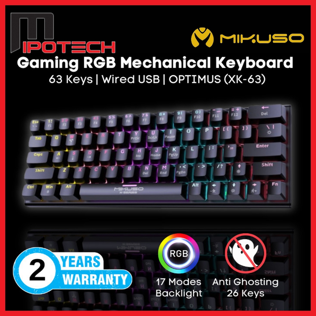 Mikuso XK-63 X-Series Keyboard Gaming Mechanical Magnus 63 keys USB Type C Wired | Shopee Malaysia