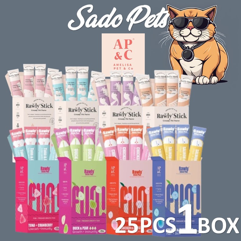 Amelisa Pet & Co. Rawly Stick Pet Puree (1box) Plus Oral Refresh Pet ...