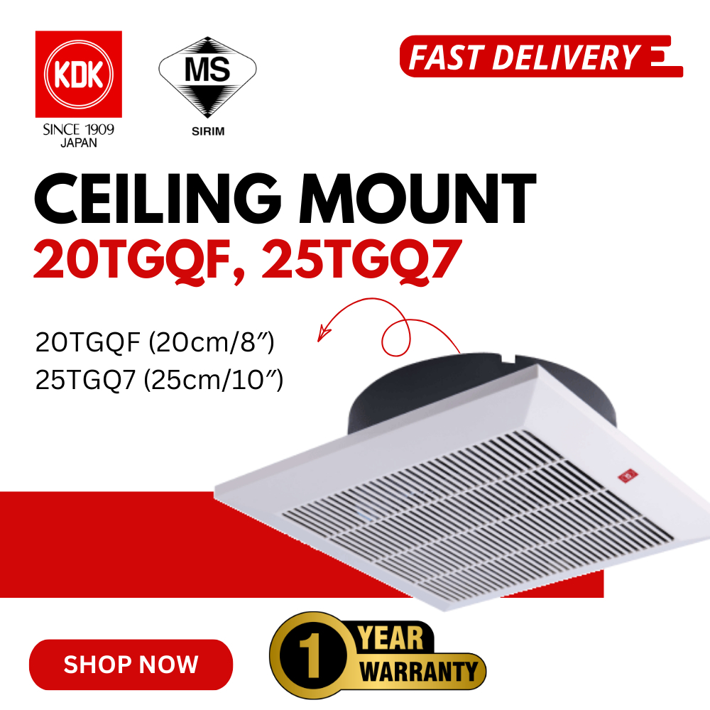 KDK CEILING MOUNTED VENTILATING FAN 20TGQF (20cm/8″) 25TGQ7 (25cm/10 ...