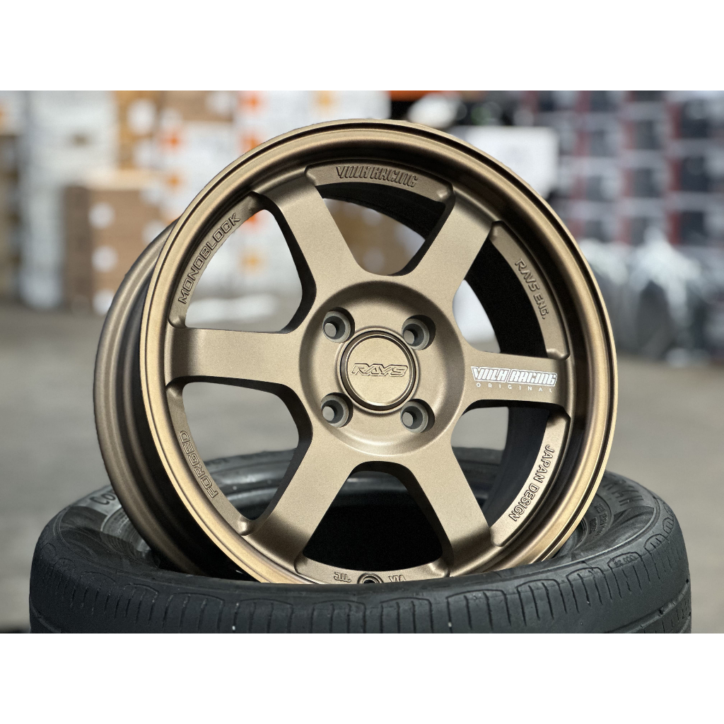 NEW 15X6.5J AOW TE37 Rim (set of 4) Bronze 4X100 for Axia Bezza NBox Myvi Vios Yaris City Jazz ...