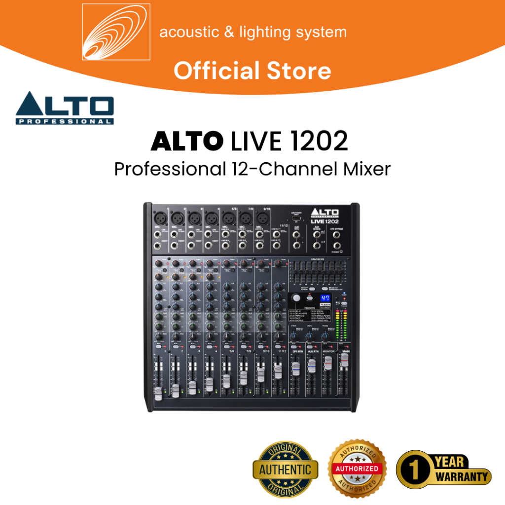ALTO Live 1202 Professional 12 Channel / 2 Bus Mixer | Shopee Malaysia