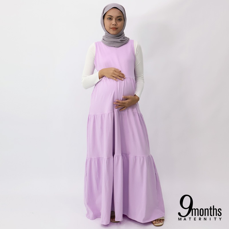 9months Maternity Single Jersey Tiered Maxi Dress | Maternity Dress ...