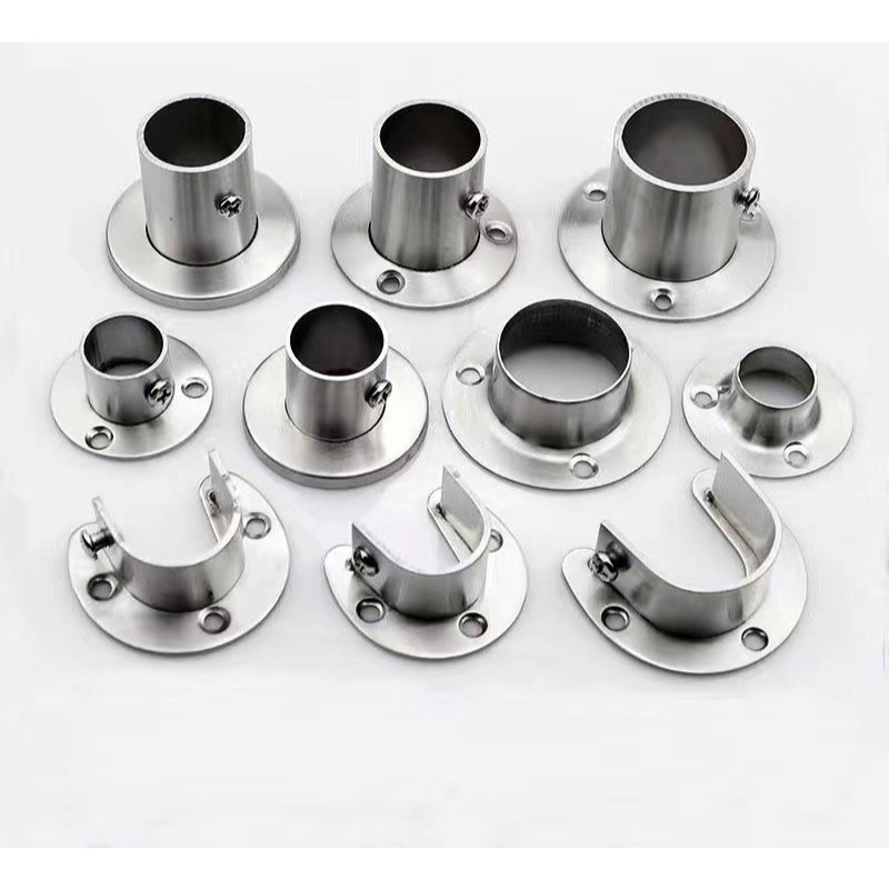 304 stainless steel flange seat hanging rod round tube open flange seat ...