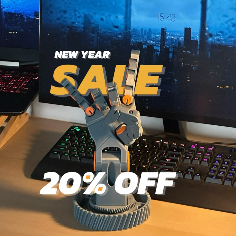 3D Printed Poseable Robot Hand Fully Articulated Mechanical Hand Model ...